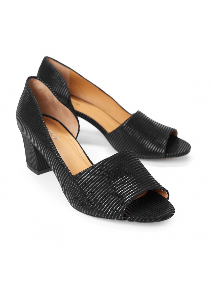 Ladies Black Peep Toe Pumps Onida